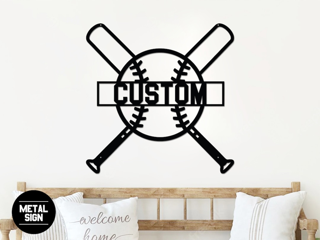 Custom Baseball Metal Sign, Custom Baseball Sign, Personalized Baseball ...