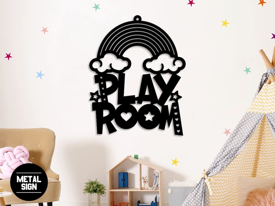 Playroom Sign, Custom Play Room Sign, Playroom Wall Art, Metal Play ...
