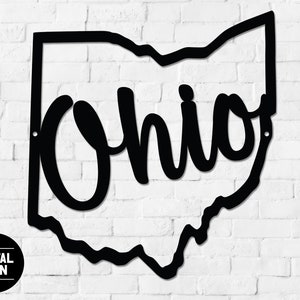 Ohio Sign, State of Ohio Metal Sign, State Outline, Ohio Wall Art, Ohio ...