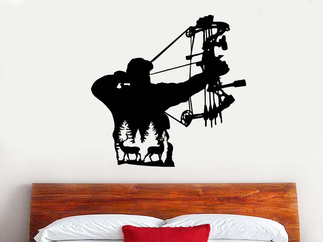Bow Hunting Metal Wall Art, Bow Hunting Sign, Hunting Decorations, Deer ...