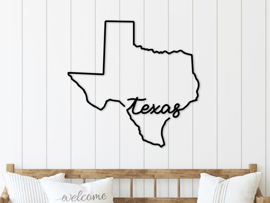 Texas Sign, Texas State Sign Wall Art, Texas Metal Wall Art, Outline of ...