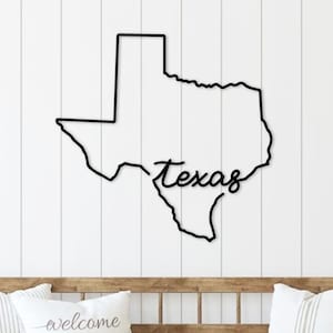 Texas Sign, Texas State Sign Wall Art, Texas Metal Wall Art, Outline of ...