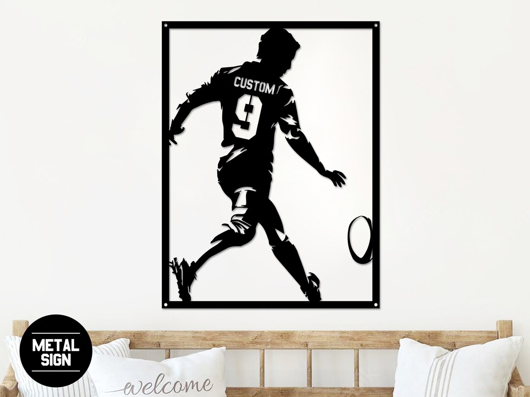 Personalized Custom Rugby Sign, Metal Rugby Wall Art, Custom Name Rugby ...