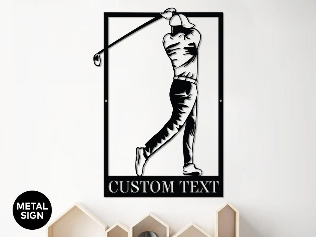 Custom Golf Metal Sign, Custom Name Golf Sign, Golfer Wall Decor ...