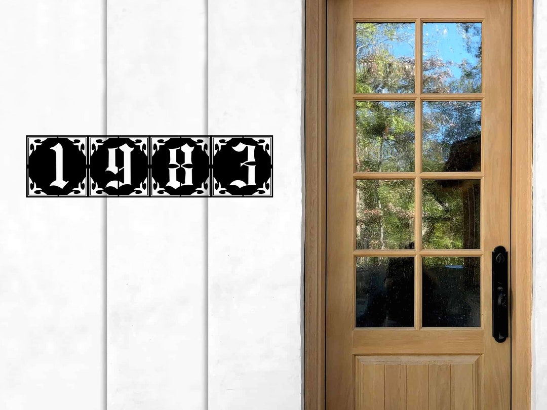 Home Address Sign Numbers, 10 Inch Metal House Number Tiles Plate ...