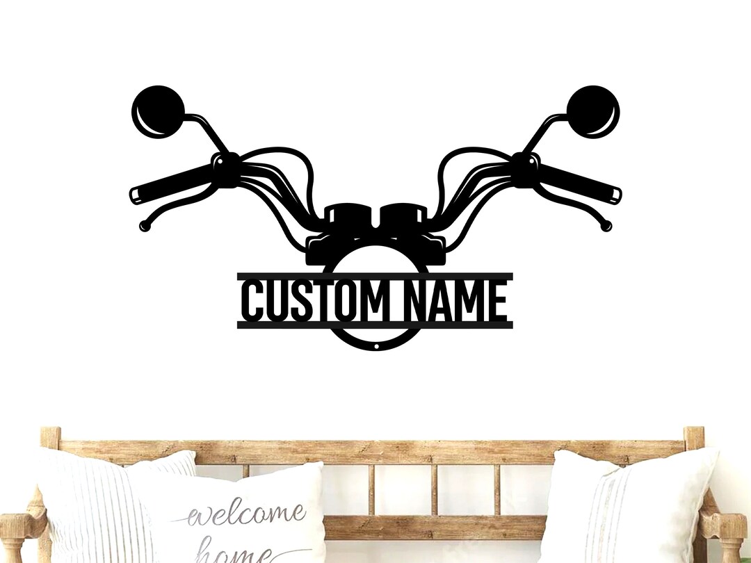 Personalized Motorcycle Sign, Metal Motorcycle Wall Decor, Biker Gift ...