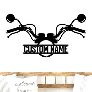 Personalized Motorcycle Sign, Metal Motorcycle Wall Decor, Biker Gift ...