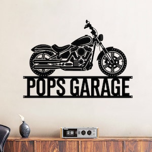 Biker Metal Wall Decor, Chopper Sign, Personalized Biker Name Sign ...