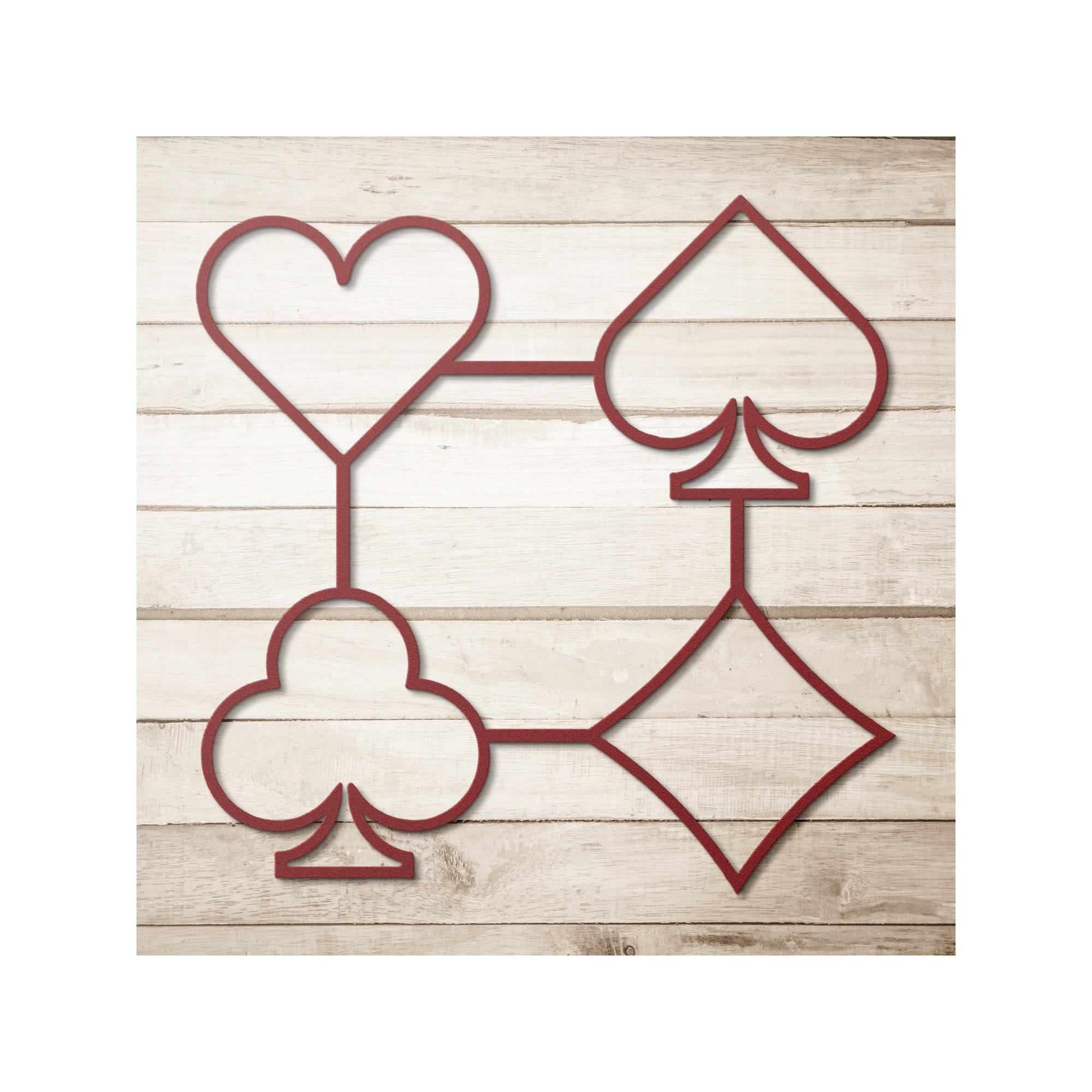 Poker Sign, Metal Poker Wall Art, Card Suits Sign, Game Room Decor ...