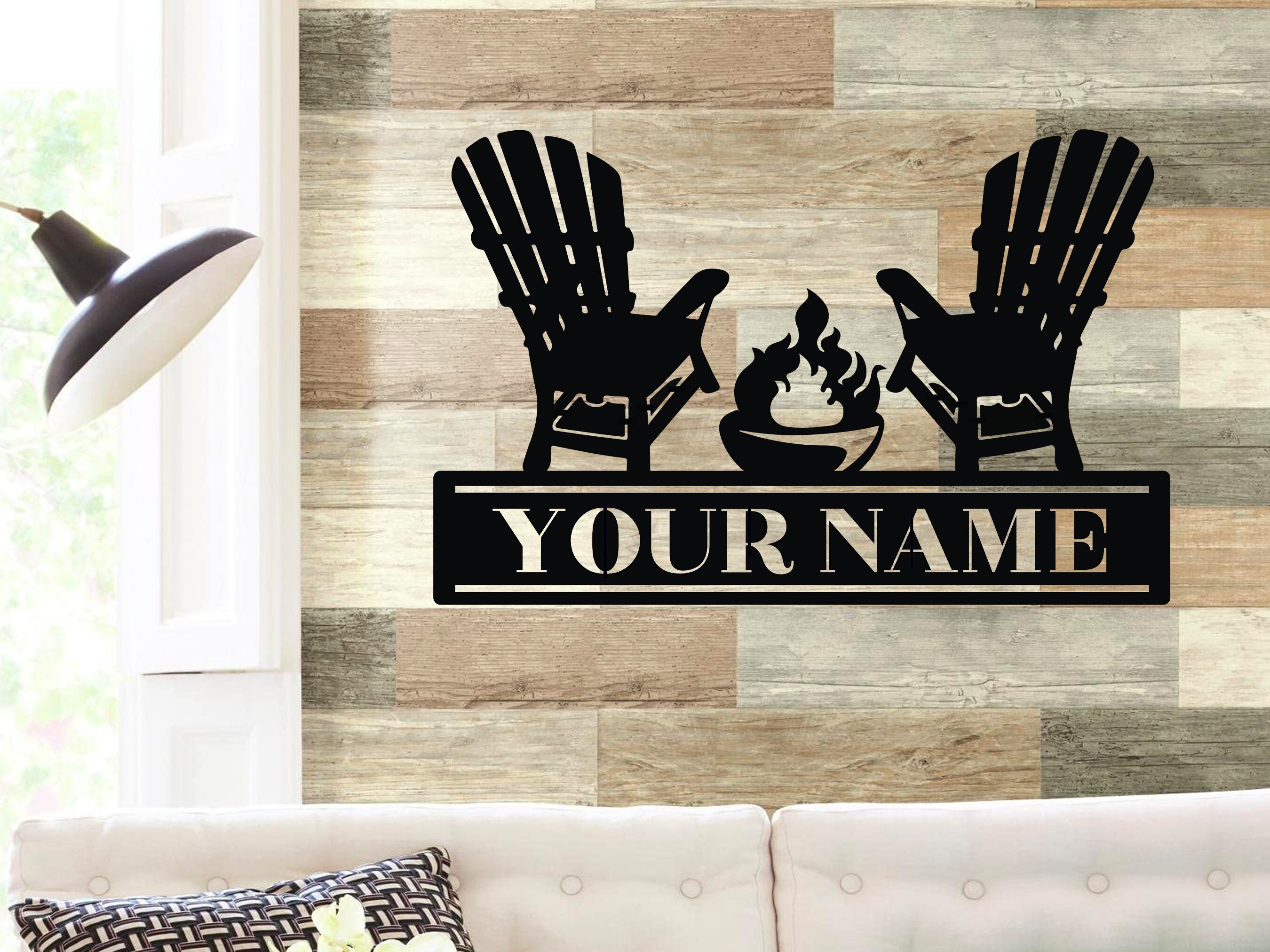 Personalized Campfire Sign, Metal Wall Decor, Last Name Camping Sign ...