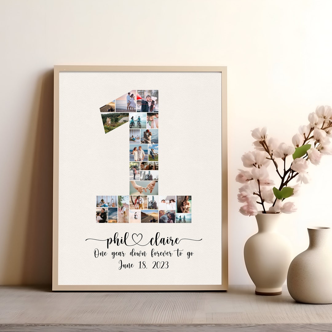 Anniversary Photo Collage One Year Anniversary Gift Gift for Her ...