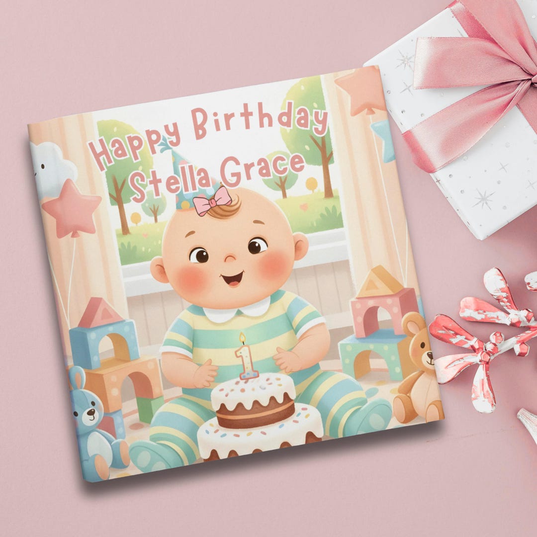 Personalized 1st Birthday Book, Custom Name Baby Storybook, First ...