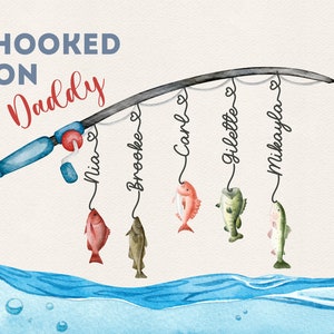 Hooked on Daddy Grandpa Papa Pop | Fathers Day Gift | Grandpa Gift ...