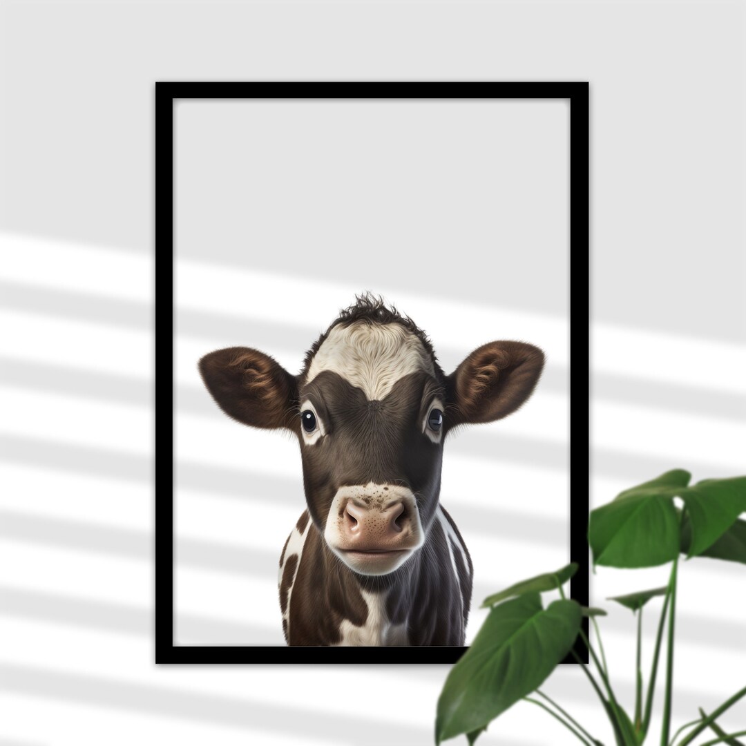 Calf Brown Mural Poster for Children's Room - Farm Animal Decor, Wall ...