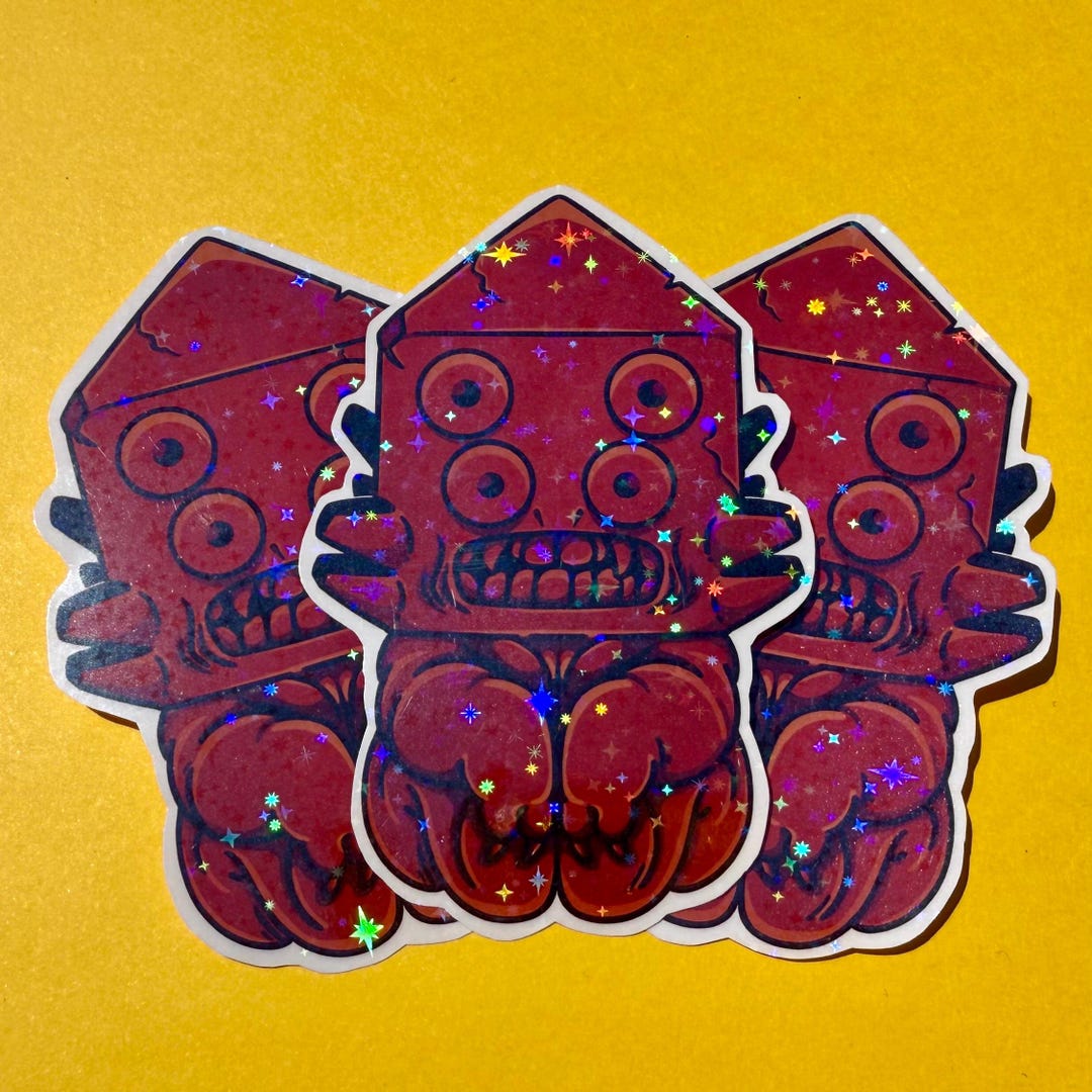 Golb Statue From Adventure Time Inspired 4 Inch XL Holographic Sticker ...