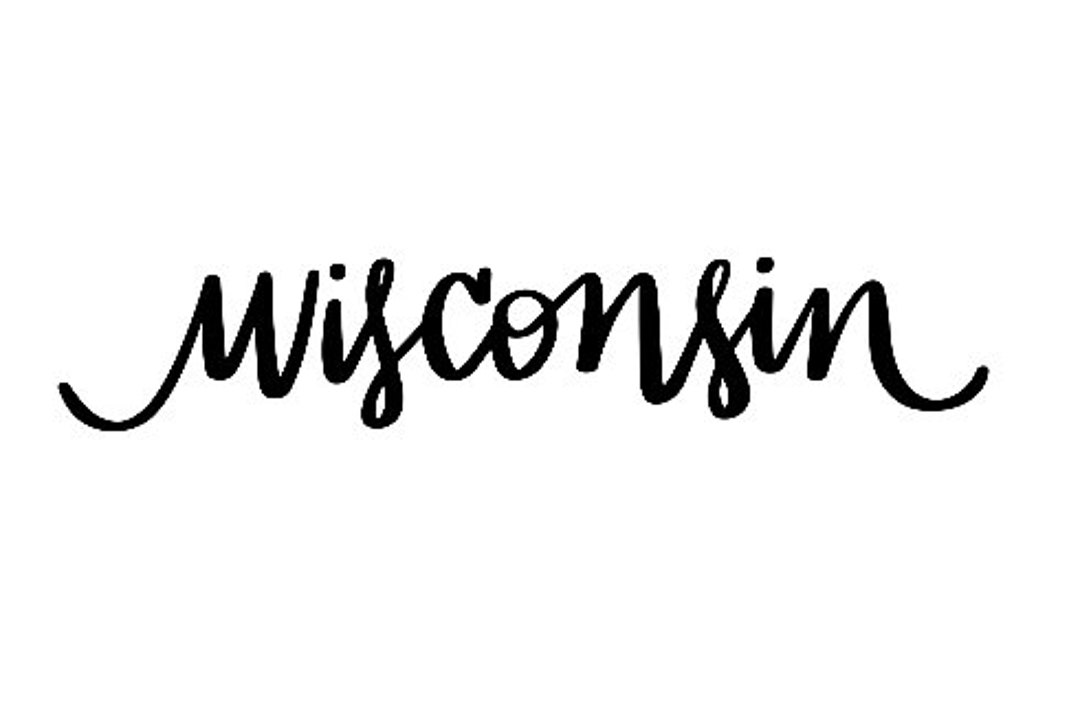 Cursive Wisconsin Vinyl Decal Sticker WI - Etsy