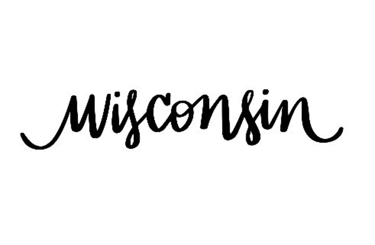 Cursive Wisconsin Vinyl Decal Sticker WI - Etsy