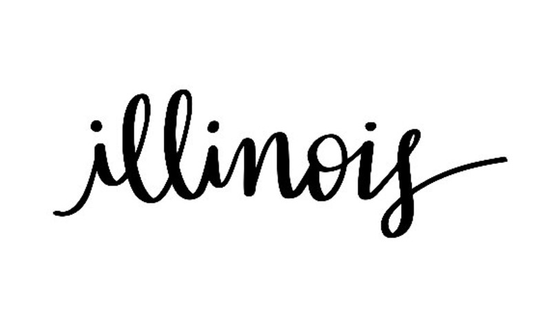 Cursive Illinois Vinyl Decal Sticker | Etsy