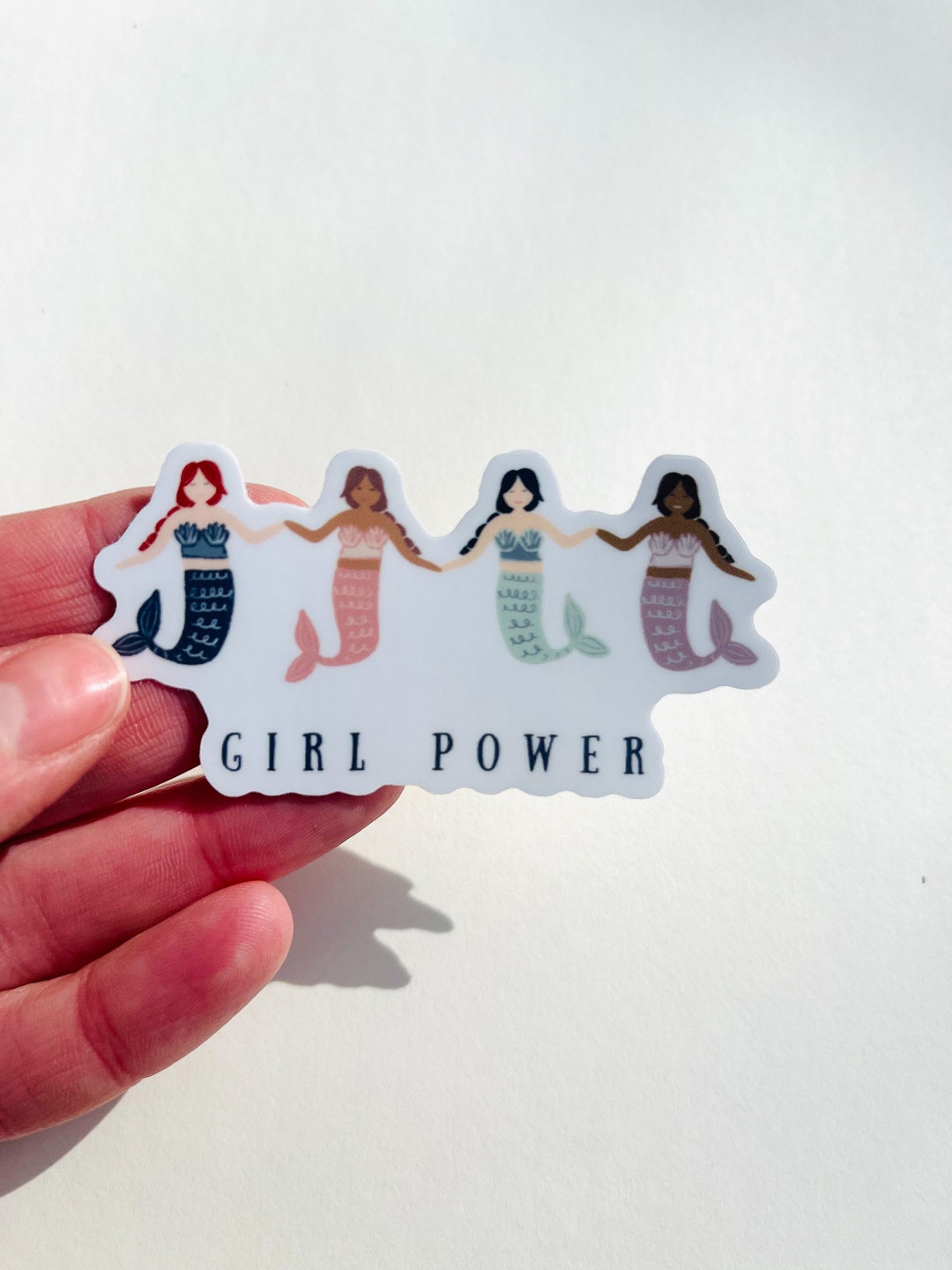 Mermaid Girl Power Vinyl Sticker Diverse Little Mermaids Kids ...