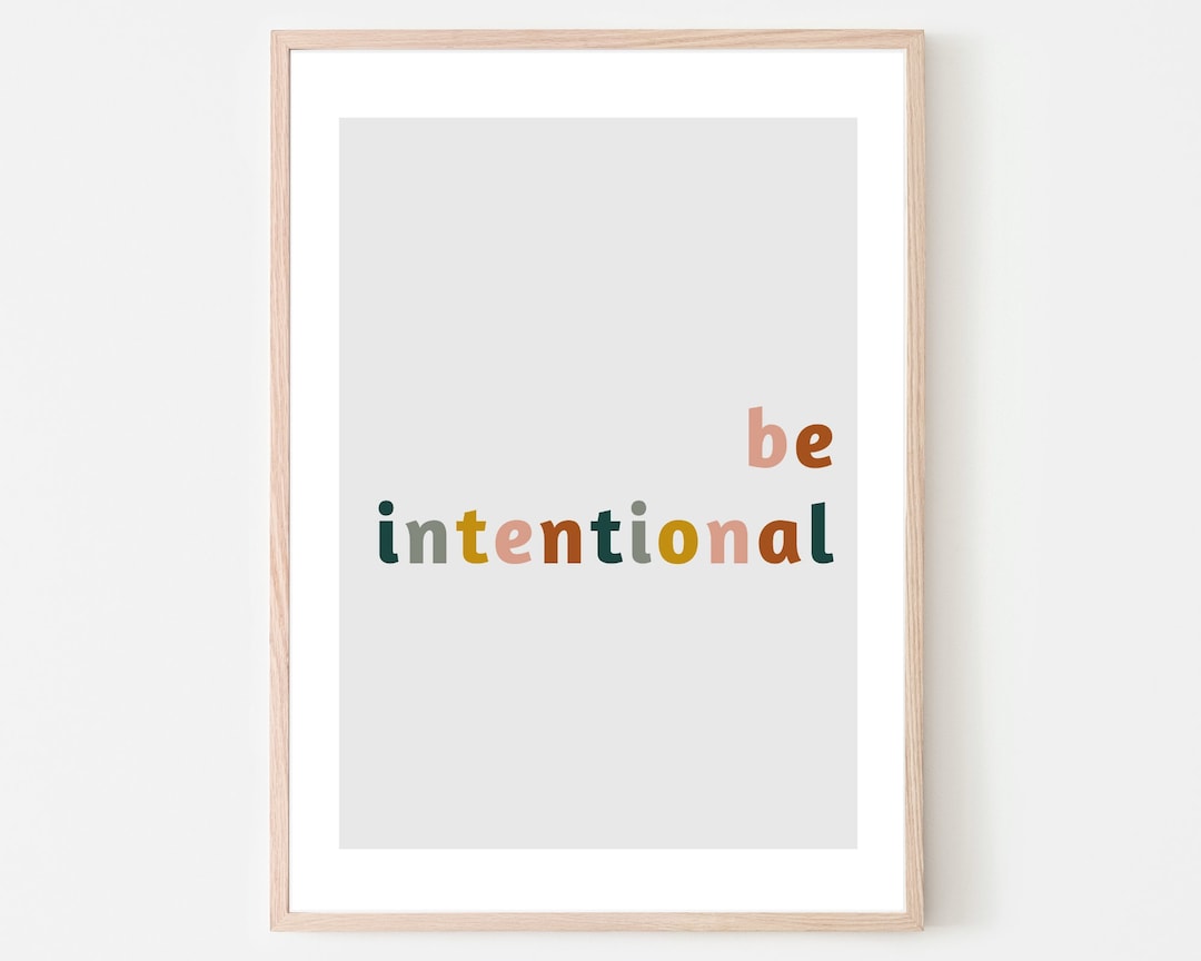 Be Intentional Poster Print Motivational Quote Print - Etsy