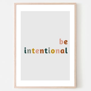 Be Intentional Poster Print Motivational Quote Print - Etsy