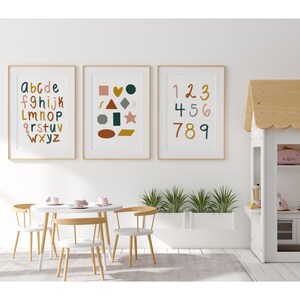 Retro Girls Alphabet Numbers and Shapes Print Bundle set of - Etsy