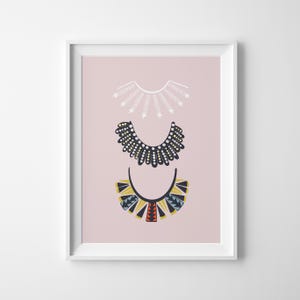 RBG Dissent Collars Art Print: Nursery, Bedroom, Office Decor (digital ...