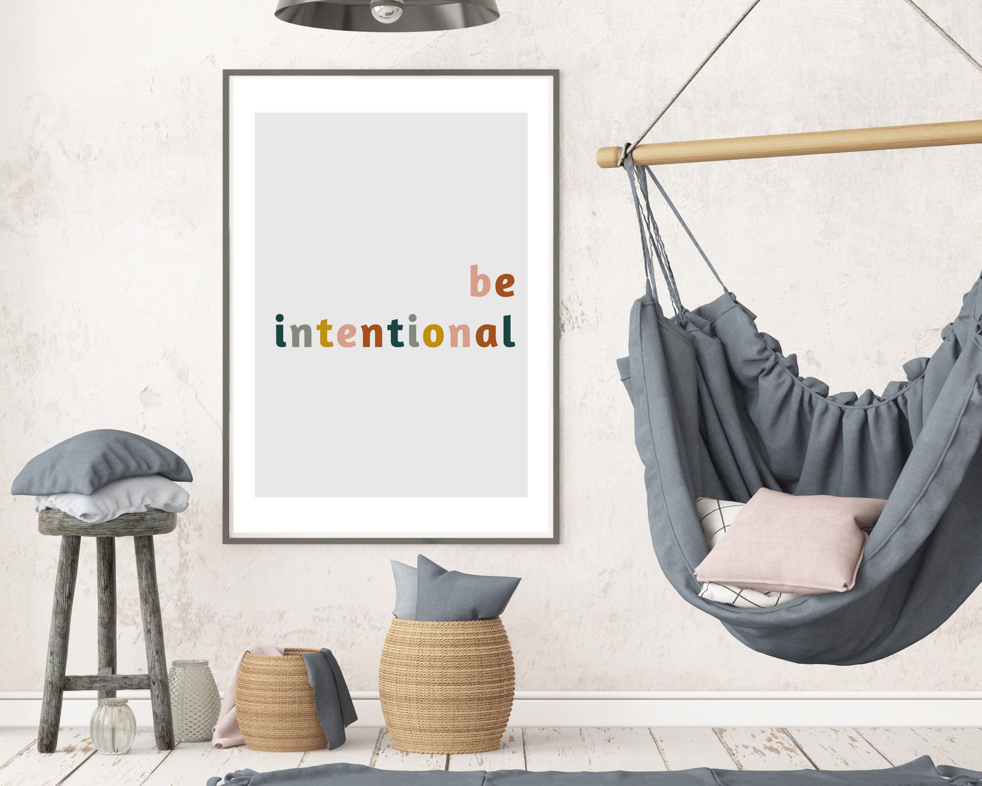 Be Intentional Poster Print Motivational Quote Print | Etsy