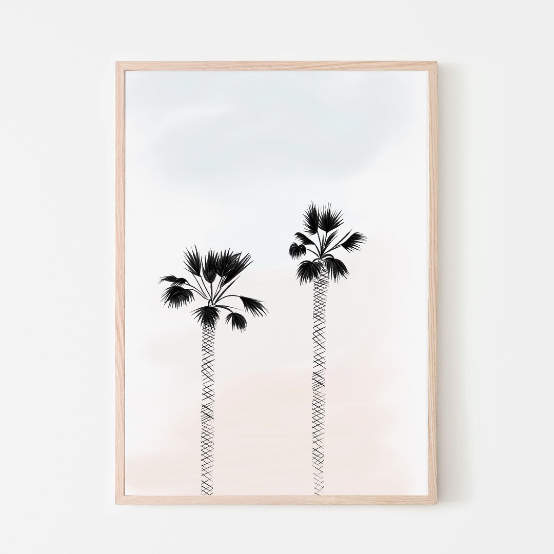 Palm Tree Sunset Art Print | Surf, Ocean or Coastal Theme Baby Nursery ...