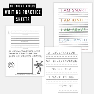 Empowering Coloring Pages, Writing Practice Sheets and Simple ...