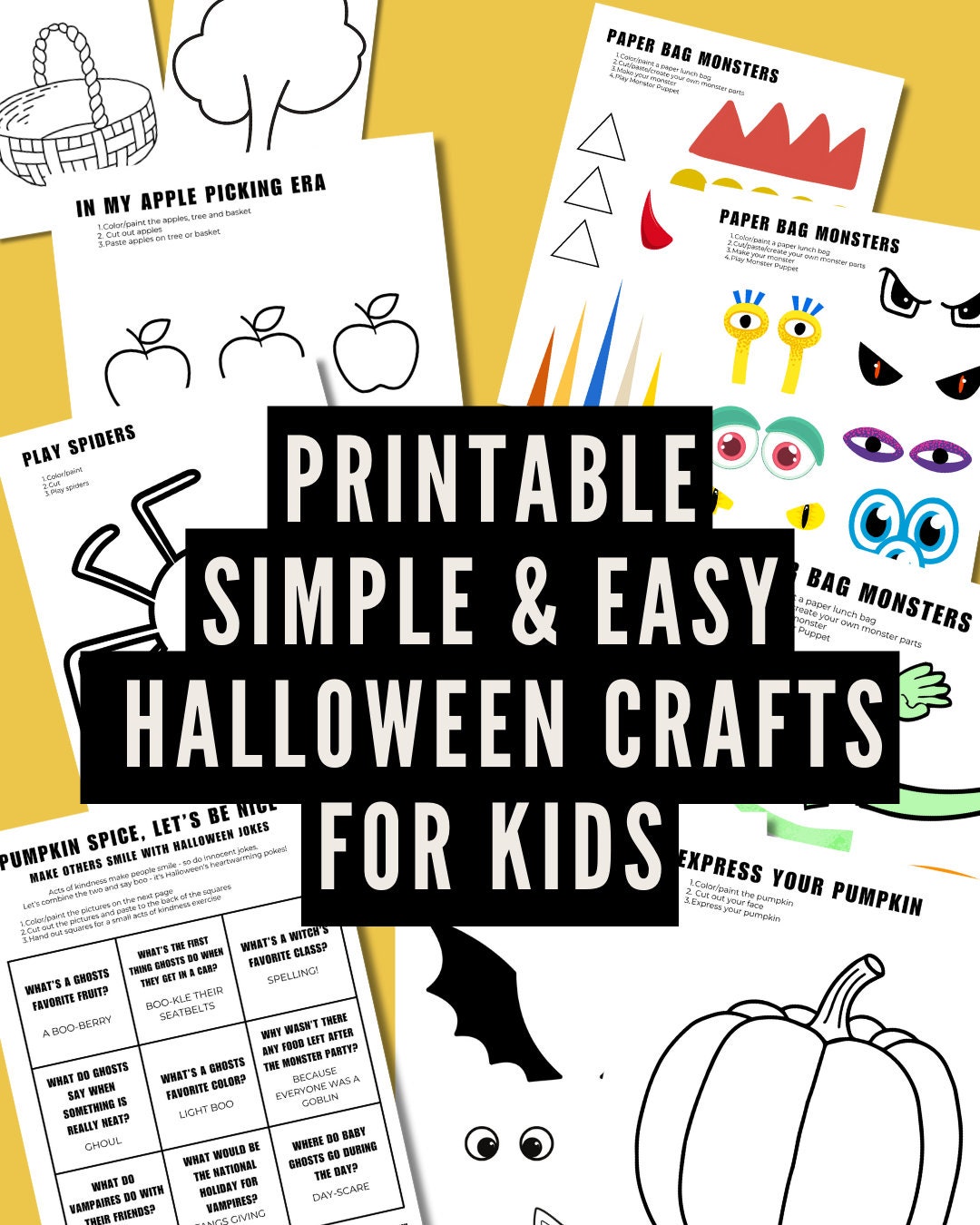 7 Printable Simple and Easy Halloween Crafts for Kids (ages 2-5) | Done ...