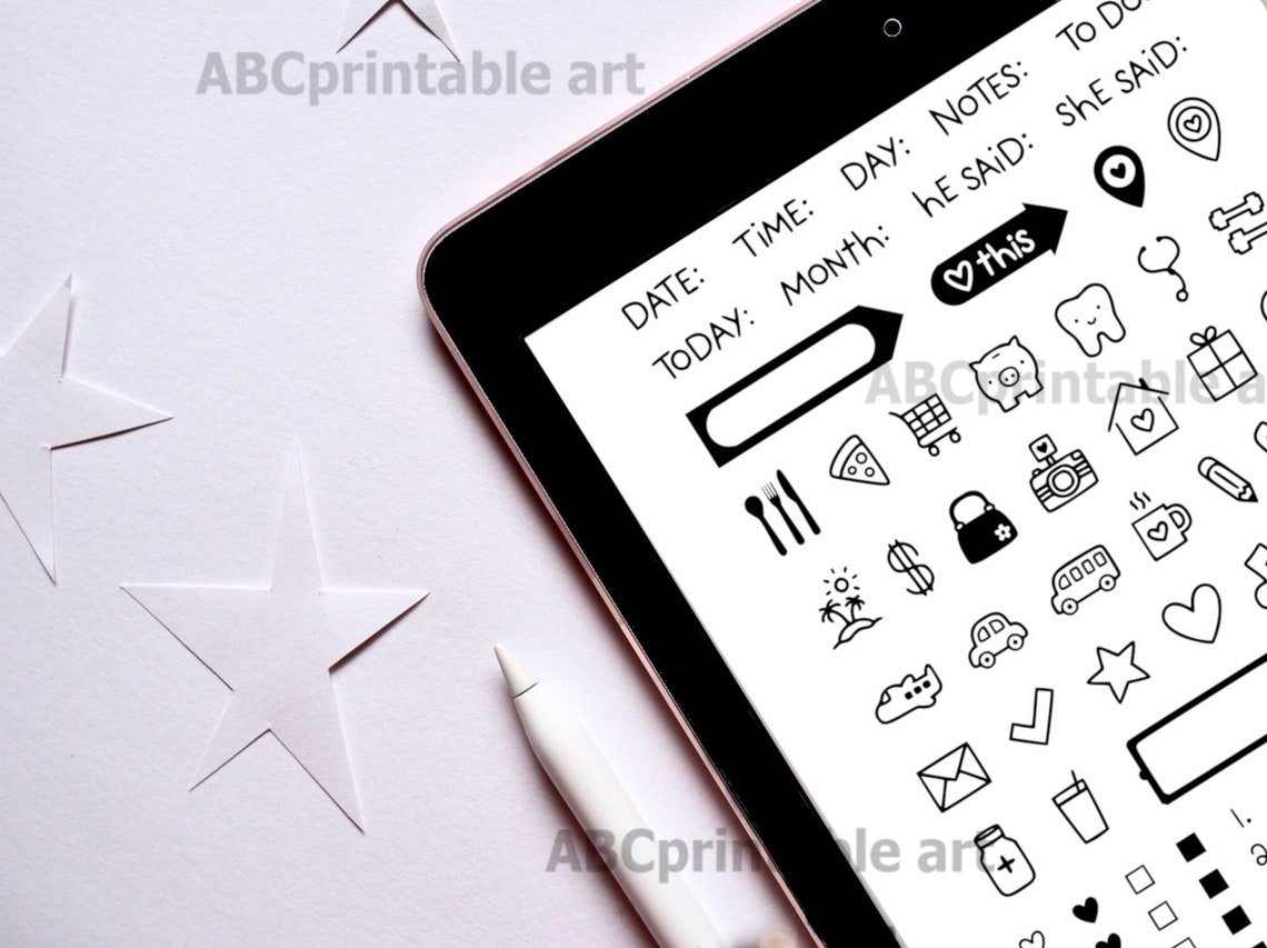 Journal Stickers Svg Files-planner Svg-schedule Svg-calendar Stickers ...