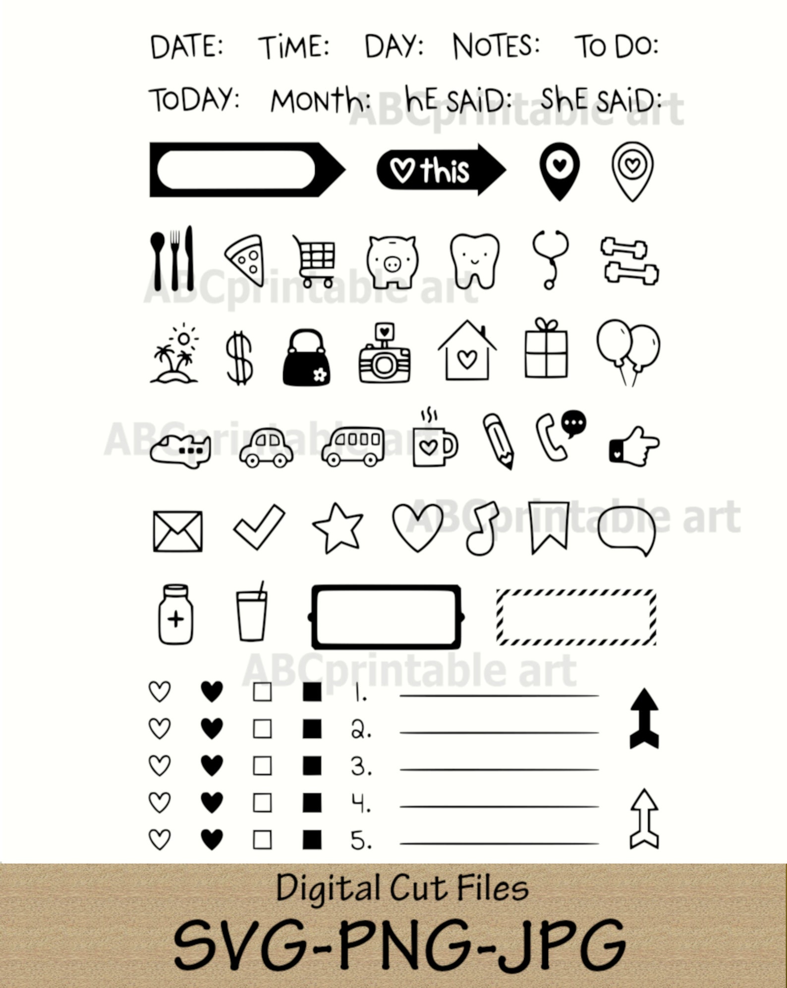 Journal Sticker svg dateien-Planer svg-planer svg-kalender stickers ...