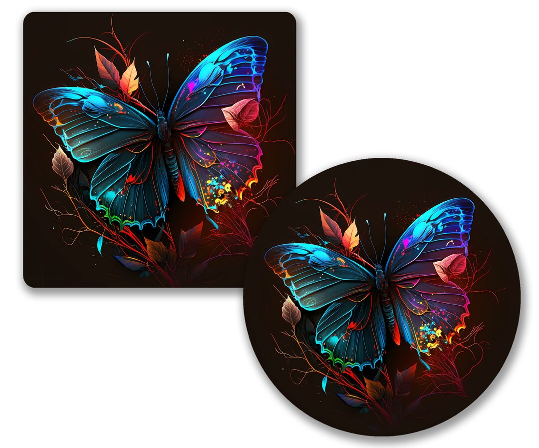 Personalized, 4 Round or Square Coasters. Choice of Brushed Fabric ...