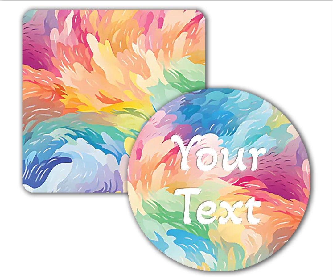 Personalized Set of 4 Round or Square Matte Finish Acrylic Coasters ...