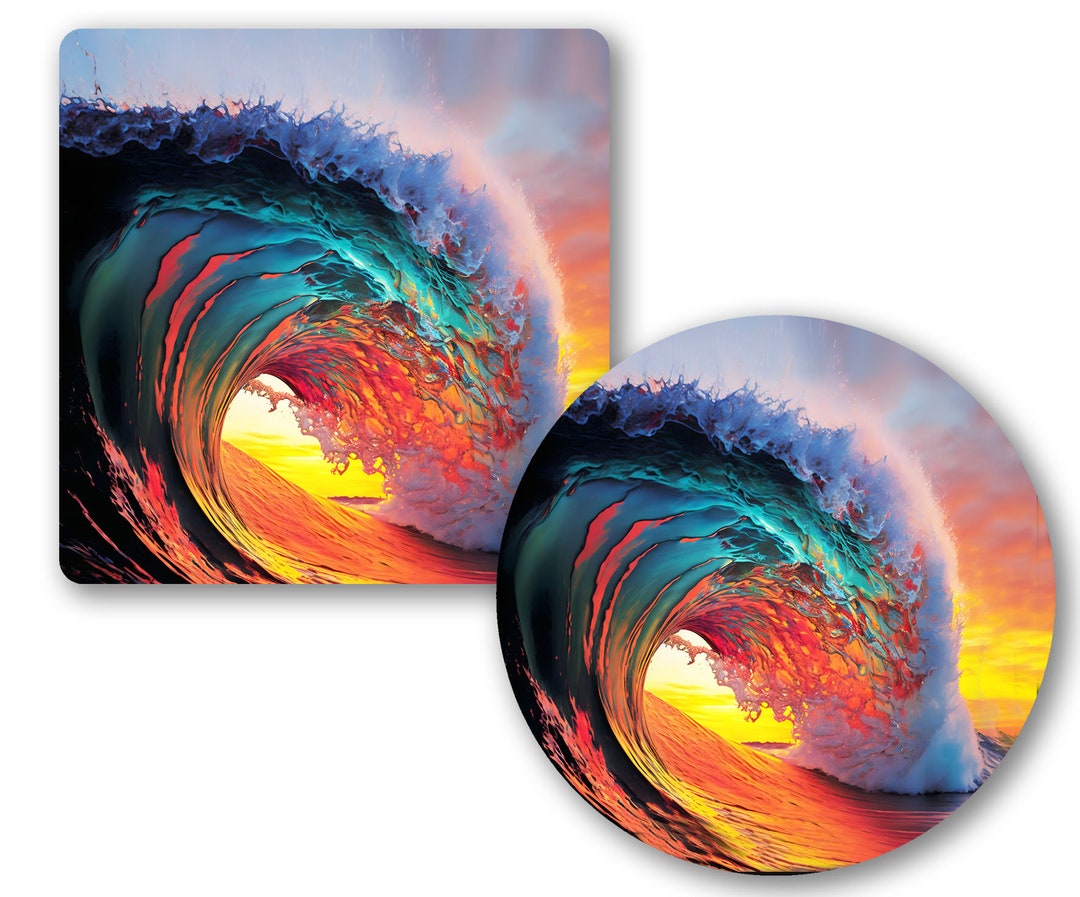 Personalized, 4 Round or Square Coasters. Choice of Brushed Fabric ...