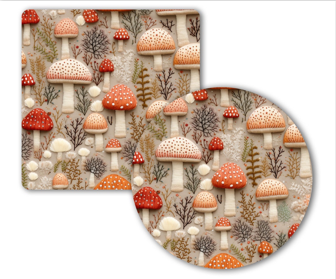 Personalized, 4 Round or Square Coasters. Choice of Brushed Fabric ...