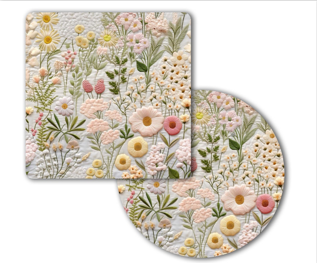 Personalized, 4 Round or Square Coasters. Choice of Brushed Fabric ...