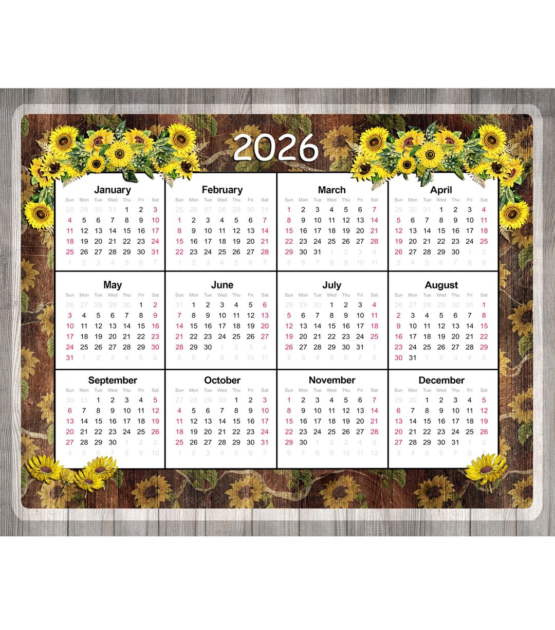 Personalized Laminated Calendar. With Sticky Back or a Magnet to Put ...