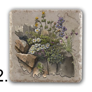 Personalized Set of 4 Square Full Color Tuscany Stone Coasters, Printed ...