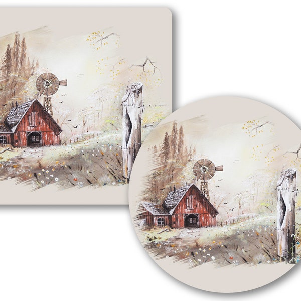 Barn and Windmill - Etsy