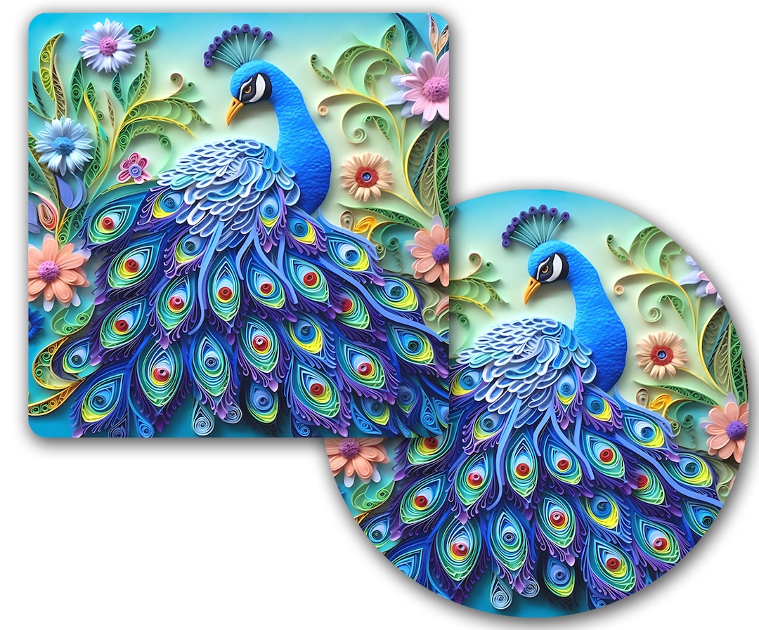 Personalized, 4 Round or Square Coasters. Choice of Brushed Fabric ...