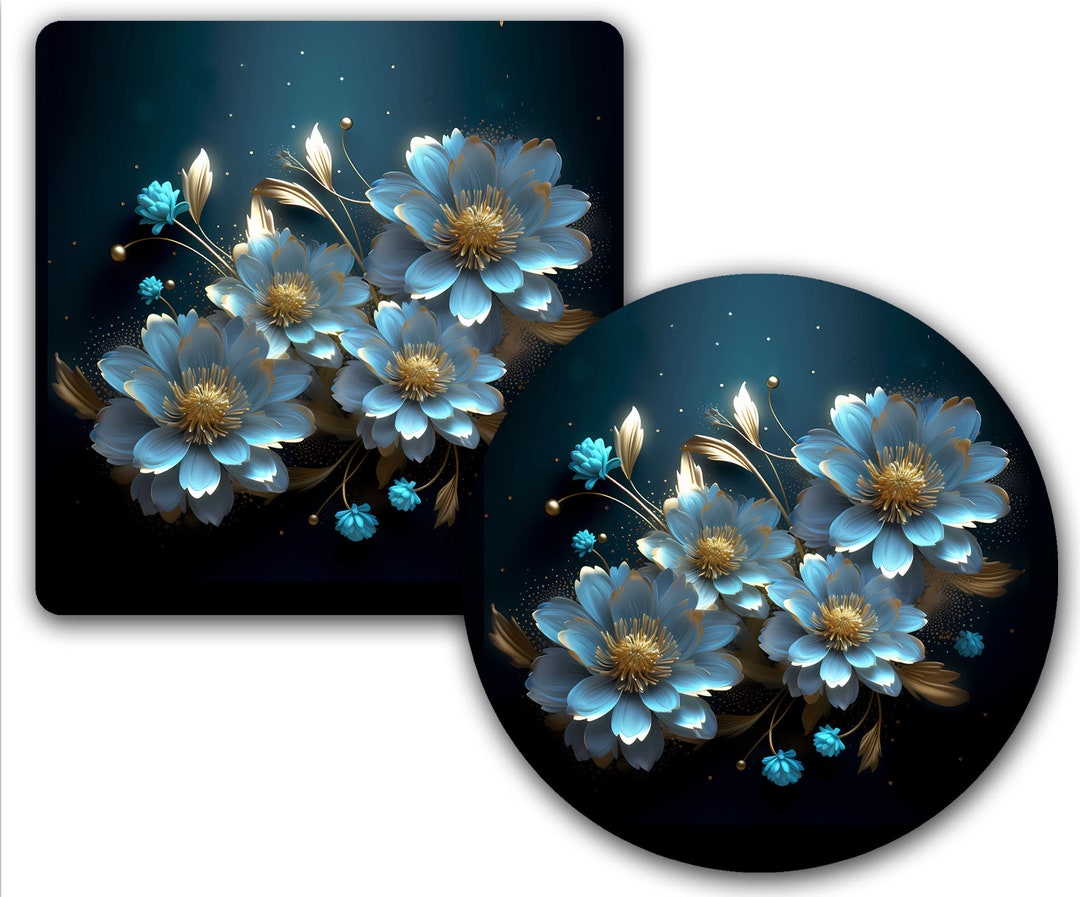 Personalized, 4 Round or Square Coasters. Choice of Brushed Fabric ...