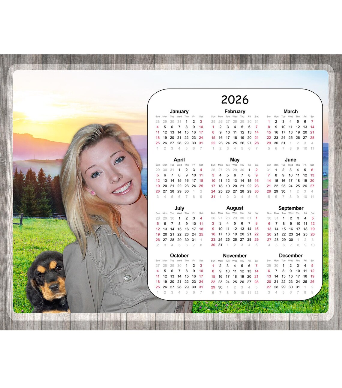 Personalized Laminated Calendar. With Sticky Back or a Magnet to Put ...