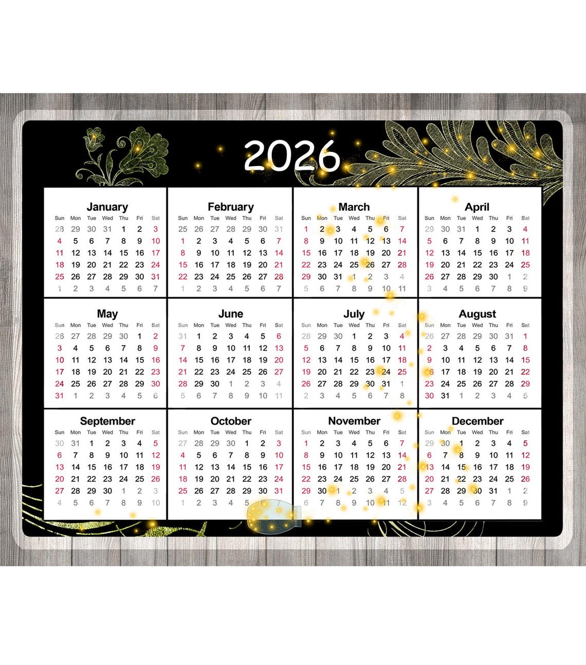 Personalized Laminated Calendar. With Sticky Back or a Magnet to Put ...