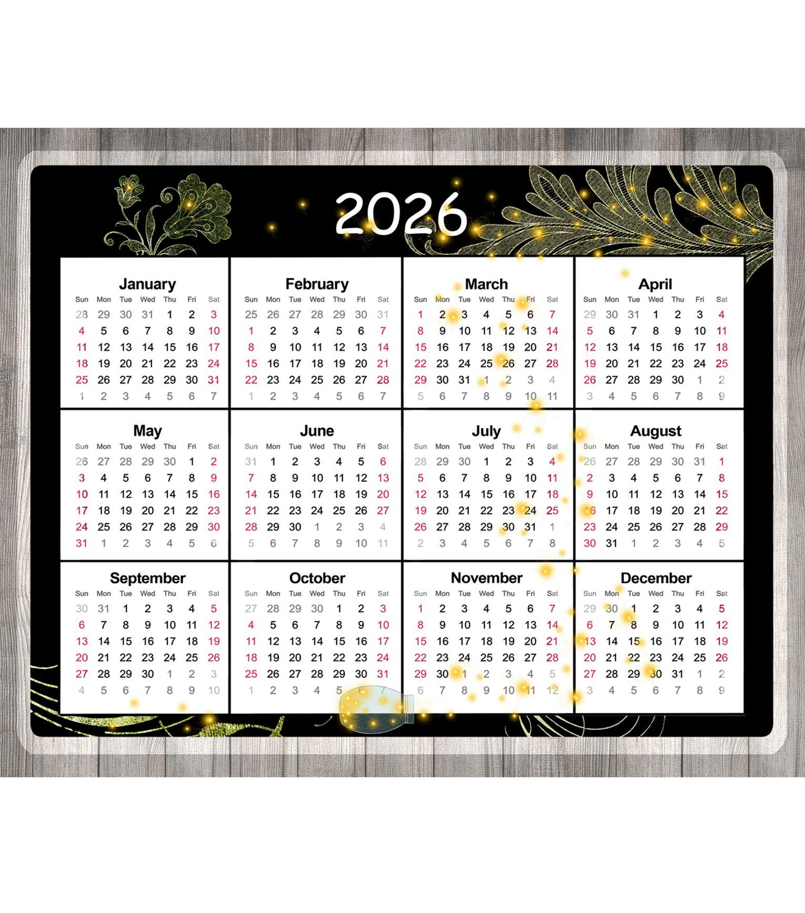 Personalized Laminated Calendar. With Sticky Back or a Magnet to Put ...