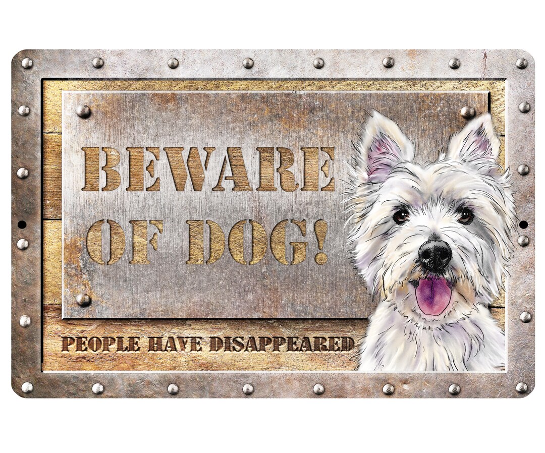 Aluminum Sign 3 Sizes to Choose From Steel and Wood Look Beware of Dogs ...