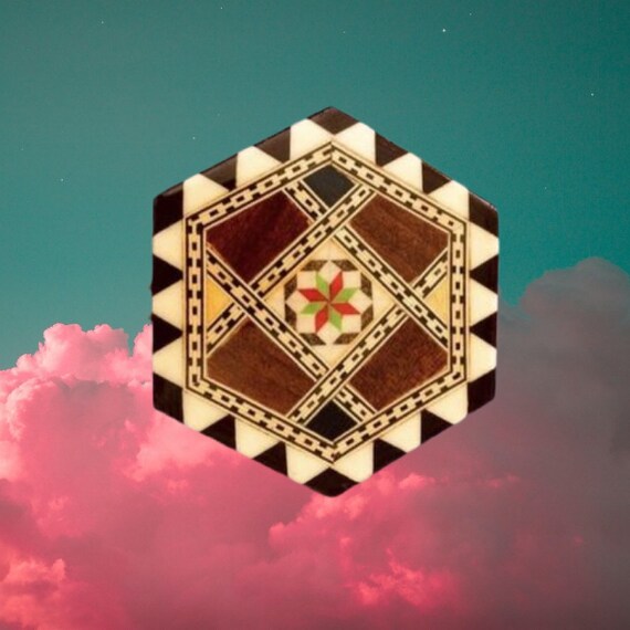 vintage inlaid wood box - Gem