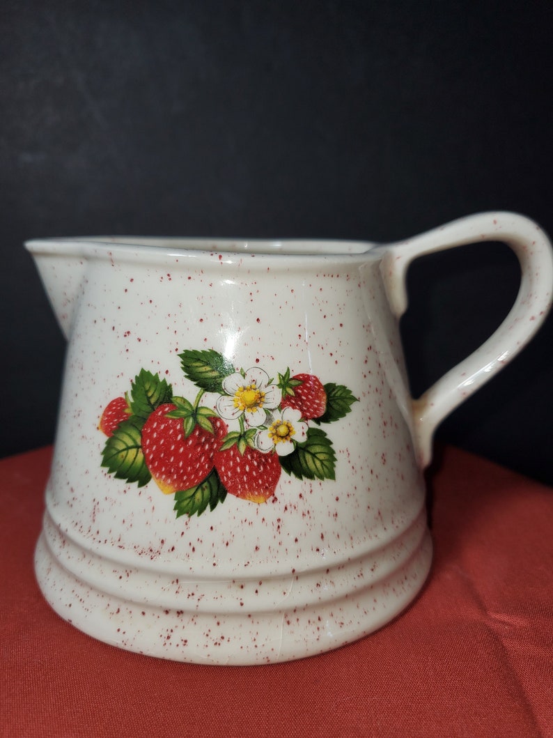 Bisque Ware Brown Flecked Strawberry Creamer and Sugar Set - Etsy