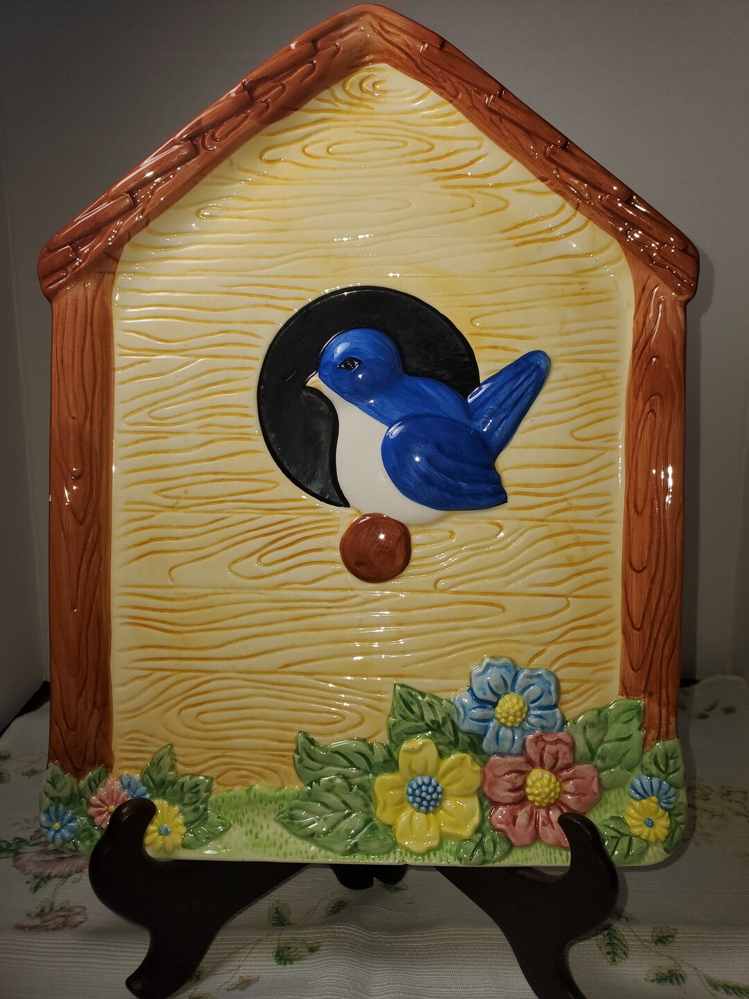 Blue Bird House Serving Platter - Etsy